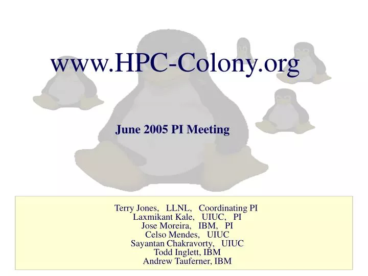 PPT - HPC-Colony PowerPoint Presentation, free download - ID:5501149