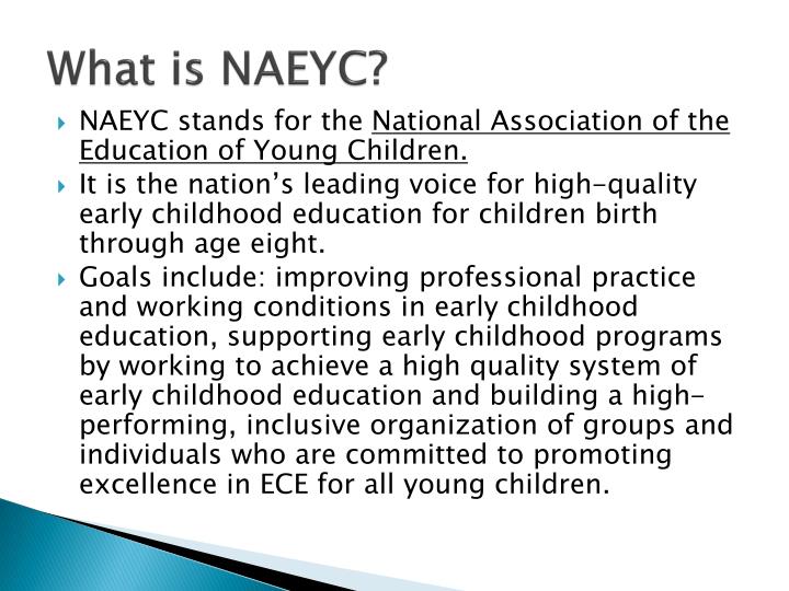 PPT - What does NAEYC Accreditation Mean to me? PowerPoint Presentation ...