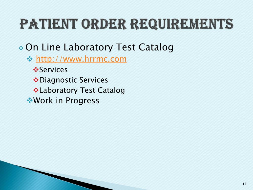 PPT - Outpatient Services Luncheon Patient Order Requirements January ...