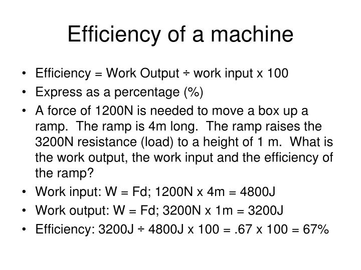 PPT - Mechanical advantage, Efficiency and WO WI PowerPoint ...