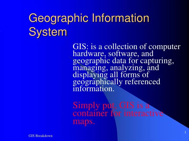 PPT - Geographic Information System PowerPoint Presentation, free ...