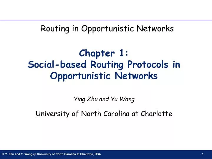 Ppt Chapter 1 Social Based Routing Protocols In Opportunistic Networks Powerpoint