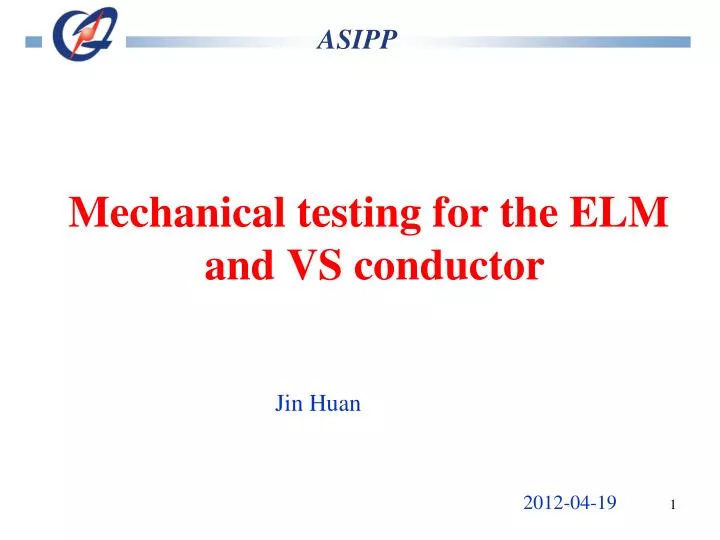 PPT - Mechanical testing for the ELM and VS conductor PowerPoint ...