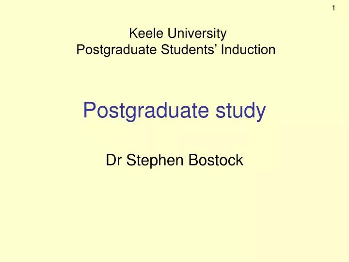 PPT - Postgraduate study PowerPoint Presentation, free download - ID ...