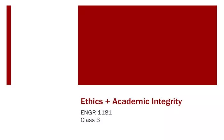 PPT - Ethics + Academic Integrity PowerPoint Presentation, free ...