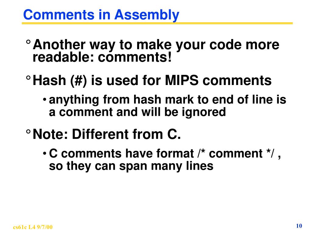 Ppt Cs61c Machine Structures Lecture 4 Cassembler Arithmetic And Memory Access Powerpoint