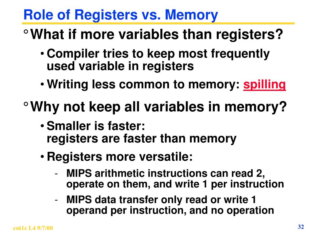 Ppt Cs61c Machine Structures Lecture 4 C Assembler Arithmetic And Memory Access Powerpoint