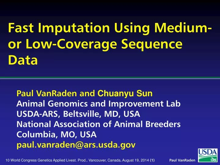Ppt Fast Imputation Using Medium Or Low Coverage Sequence Data Powerpoint Presentation Id