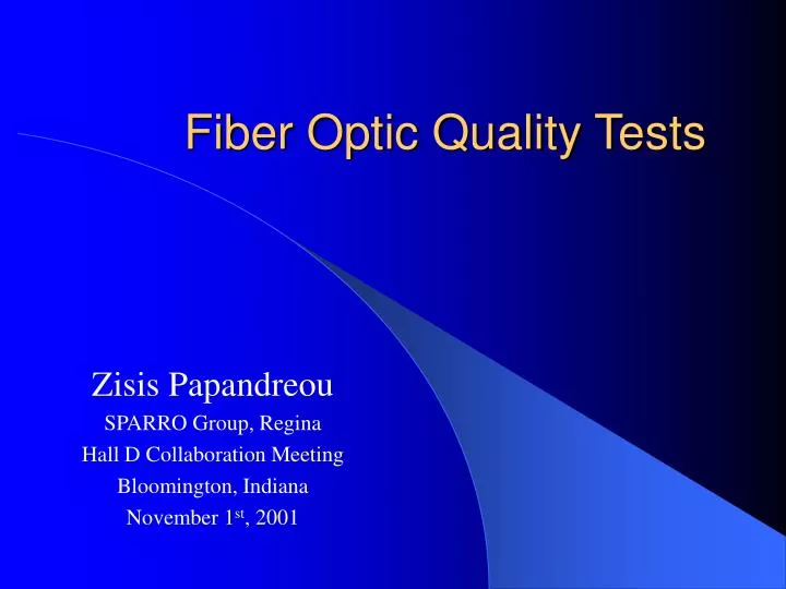 PPT - Fiber Optic Quality Tests PowerPoint Presentation, free download ...