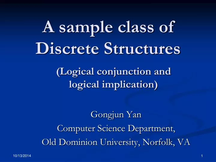 PPT - A sample class of Discrete Structures PowerPoint Presentation ...