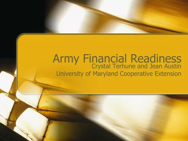 PPT - Army Financial Readiness PowerPoint Presentation, free download ...
