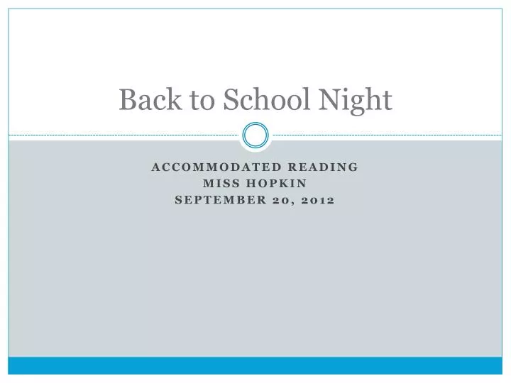 PPT - Back to School Night PowerPoint Presentation, free download - ID ...