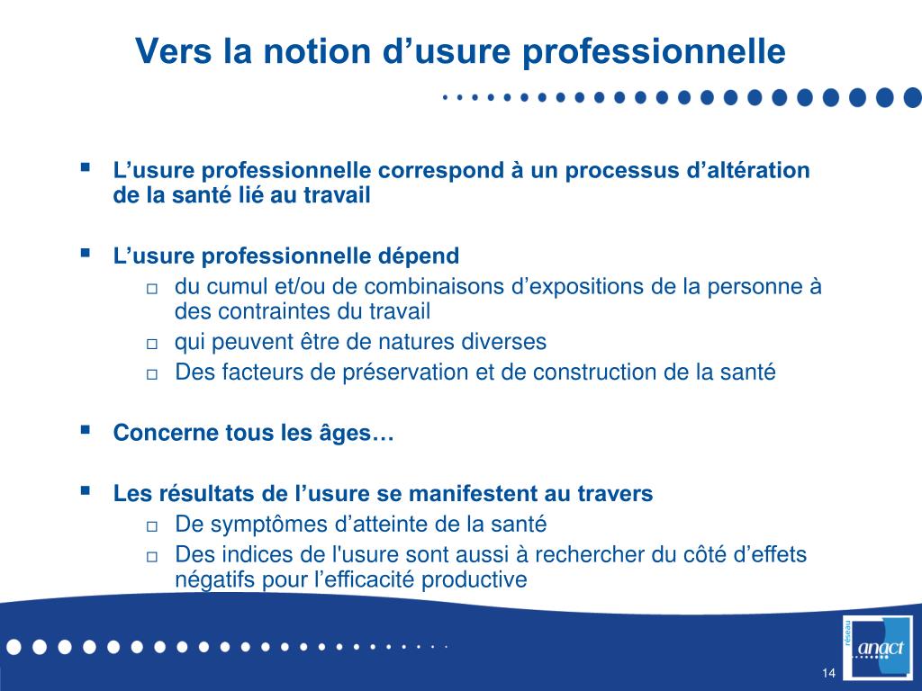 PPT - « Prévention de la pénibilité ou prévention de l’usure ...