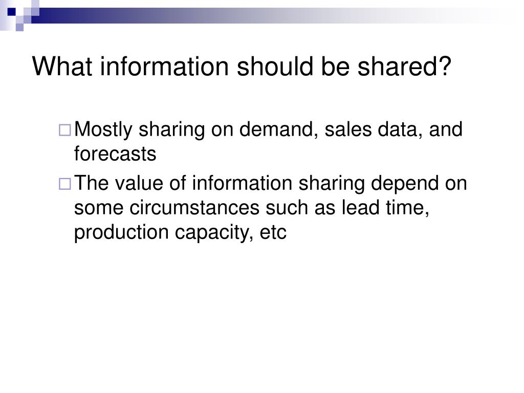 PPT - Information Sharing in Supply Chains: a Literature Review and ...