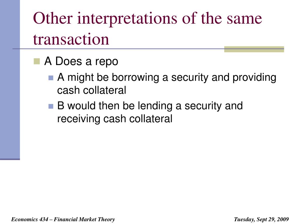 PPT - Economics 434 Theory of Financial Markets PowerPoint Presentation ...