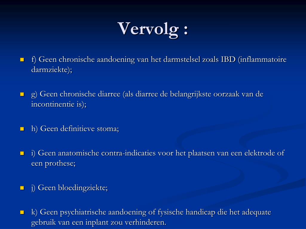 PPT - Sacrale Neurostimulatie voor Fecale Incontinentie. . PowerPoint ...