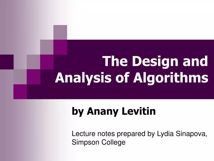 Ppt The Design And Analysis Of Algorithms Powerpoint Presentation Free Download Id5509227