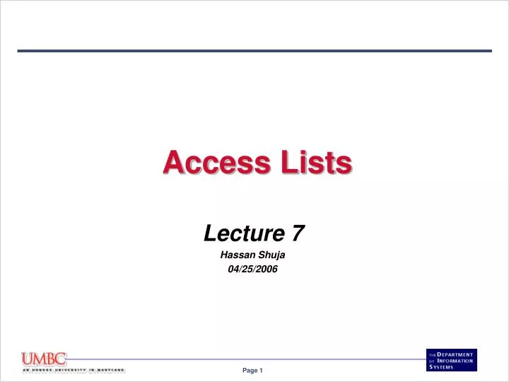 PPT - Access Lists PowerPoint Presentation, free download - ID:5509492
