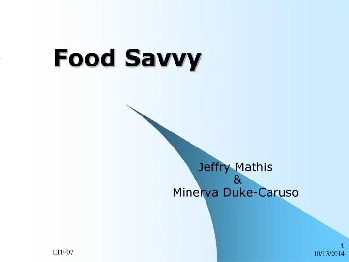 PPT - Food Savvy PowerPoint Presentation, free download - ID:5509574