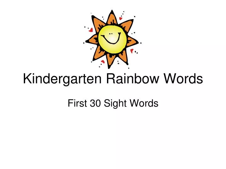 PPT - Kindergarten Rainbow Words PowerPoint Presentation, free download ...