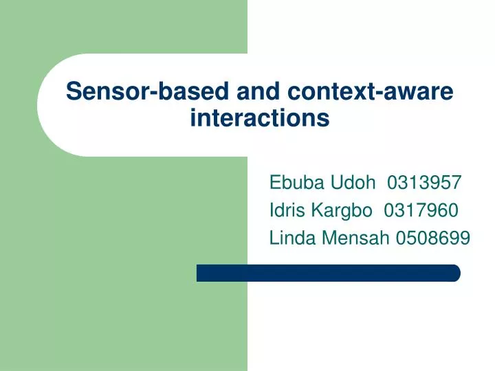 Ppt Sensor Based And Context Aware Interactions Powerpoint 9841