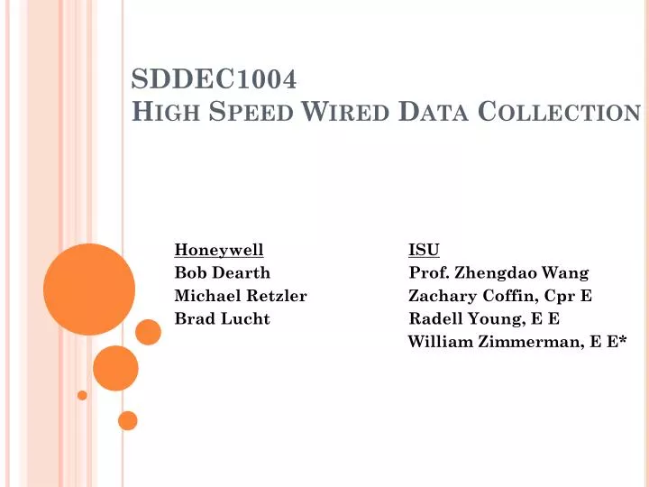 PPT - SDDEC1004 High Speed Wired Data Collection PowerPoint ...