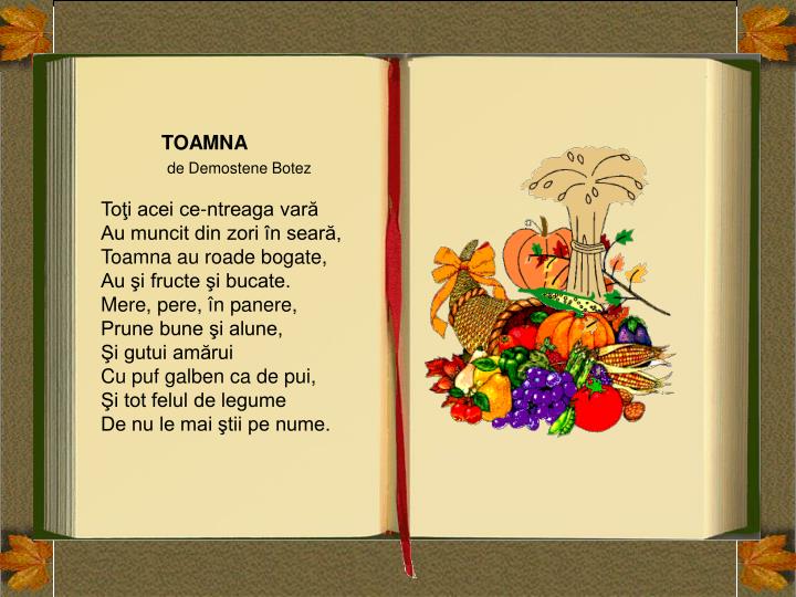 PPT - TOAMNA PowerPoint Presentation - ID:5513339