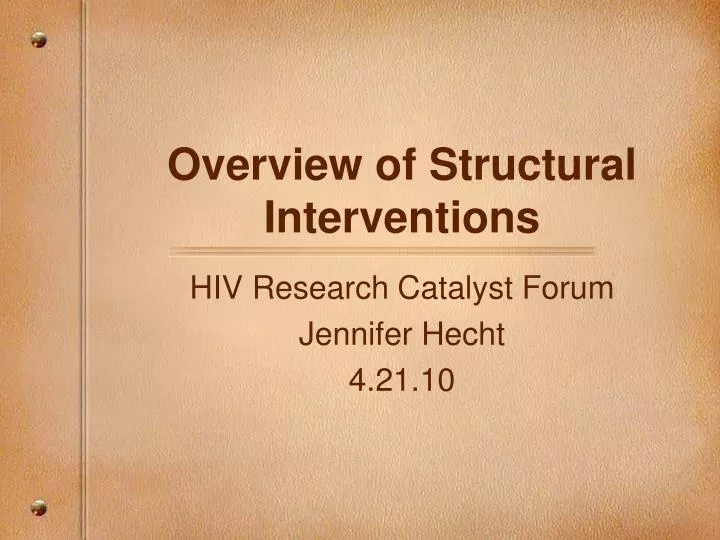 PPT - Overview of Structural Interventions PowerPoint Presentation, free download - ID:5514748