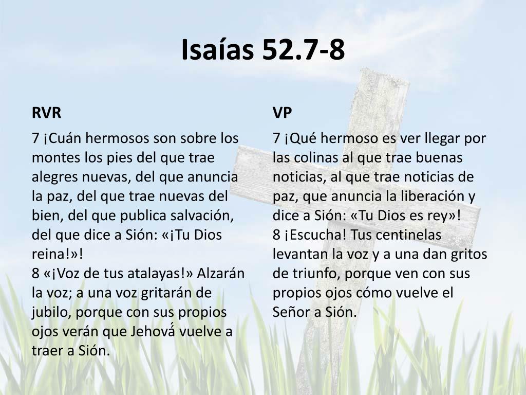 PPT - Lección 13: Palabras de esperanza Isaías 52.1-2, 7-12 PowerPoint ...