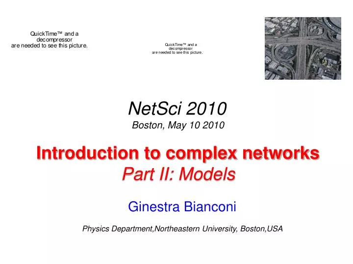 Ppt Introduction To Complex Networks Part Ii Models Powerpoint