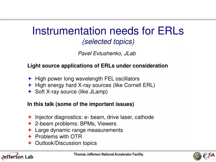 PPT - Instrumentation needs for ERLs (selected topics) PowerPoint ...