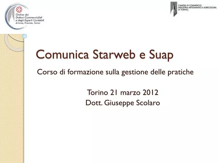 PPT - Comunica Starweb e Suap PowerPoint Presentation, free download ...