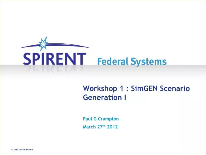 PPT - Workshop 1 : SimGEN Scenario Generation I PowerPoint Presentation ...