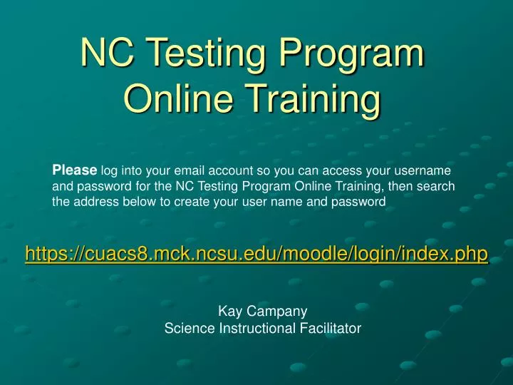 PPT - NC Testing Program Online Training PowerPoint Presentation, free ...