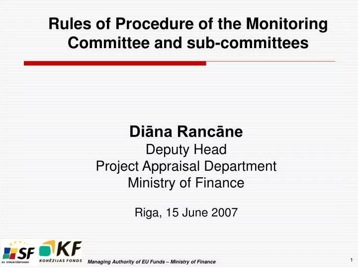 PPT - Rules of Procedure of the Monitoring Committee and s ub ...
