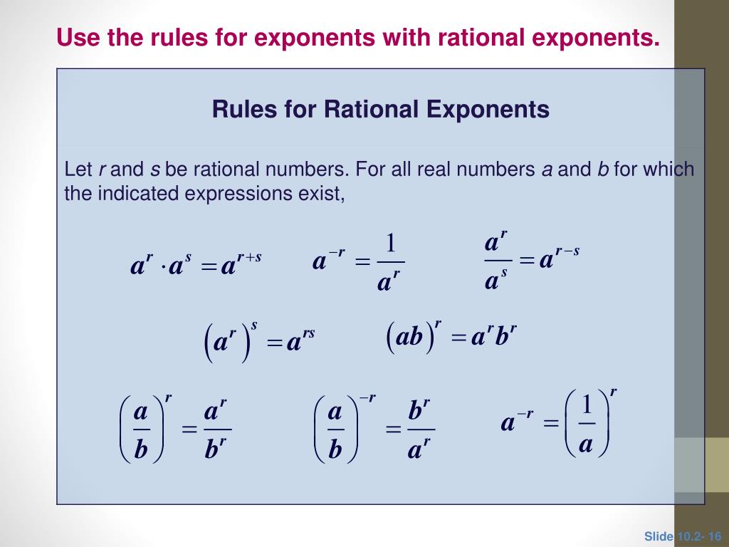 PPT 10 2 Rational Exponents PowerPoint Presentation Free Download PPT 10 2 Rational Exponents PowerPoint Presentation Free Download