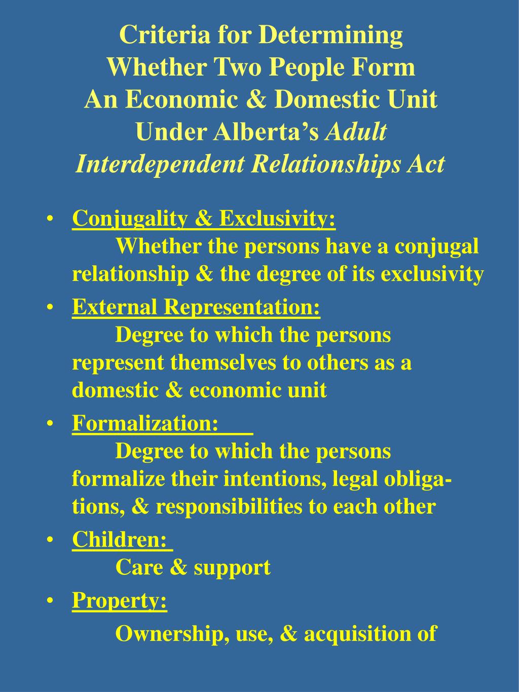 PPT - Exploring Adult Interdependent Relationships in Alberta ...