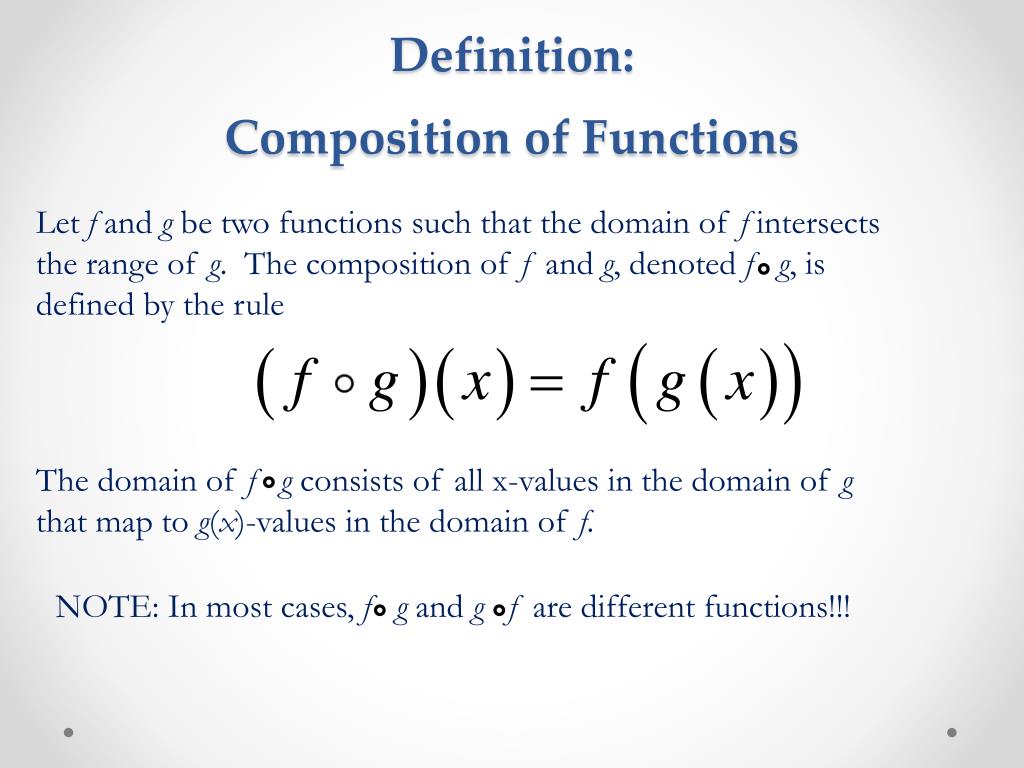 Ppt Combining Functions Algebraically Composite Functions And