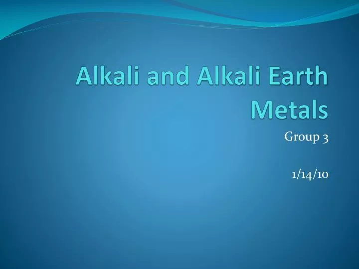 PPT - Alkali and Alkali Earth Metals PowerPoint Presentation, free ...