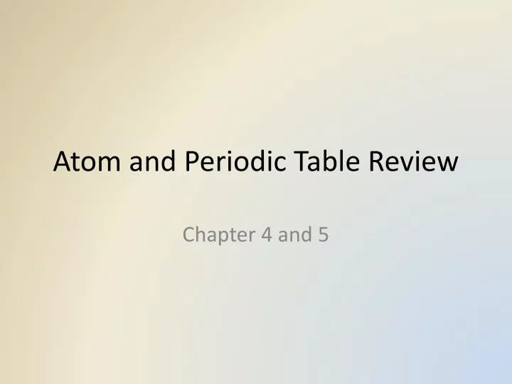 PPT - Atom and Periodic Table Review PowerPoint Presentation, free ...