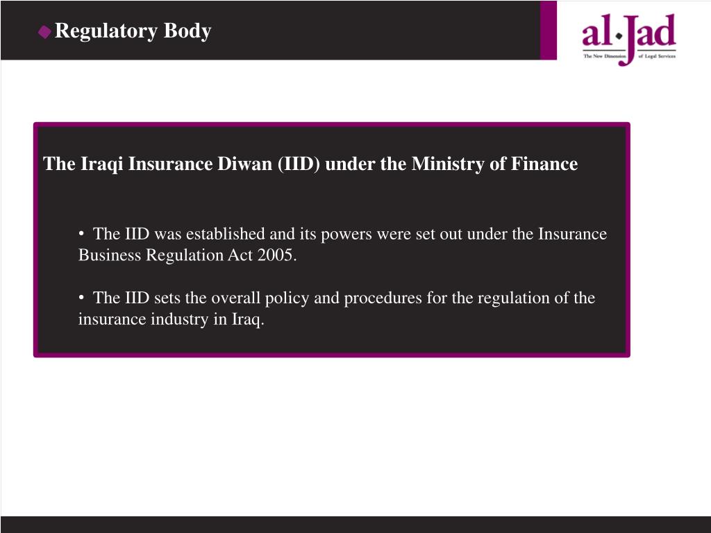 PPT - Insurance Industry in Iraq Brief overview January 2011 PowerPoint ...