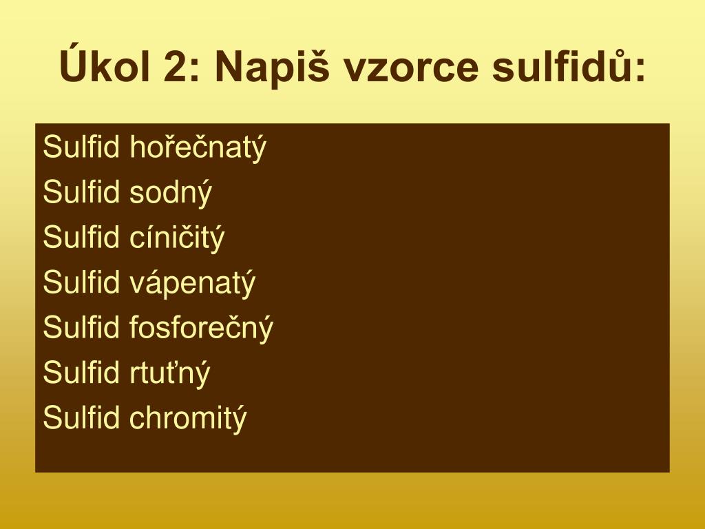 PPT - Jak se tvoří názvy sulfidů PowerPoint Presentation, free download ...