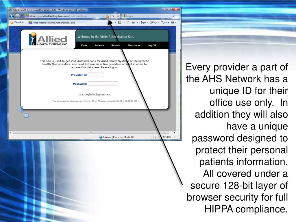 PPT - Allied Health Systems Authorizations Website PowerPoint ...