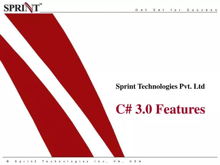 PPT - Sprint Technologies Pvt. Ltd C# 3.0 Features PowerPoint Presentation - ID:5527248