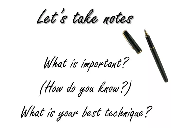 PPT - Let’s take notes PowerPoint Presentation, free download - ID:5527250