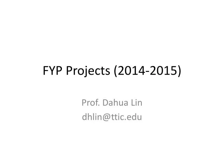 PPT - FYP Projects (2014-2015) PowerPoint Presentation, free download ...