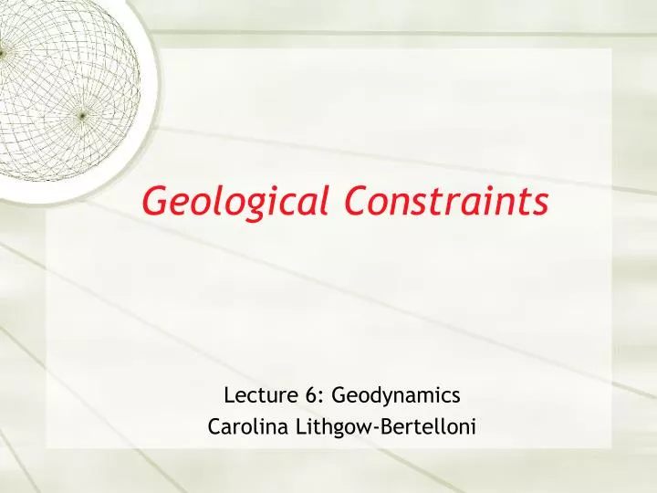 PPT - Geological Constraints PowerPoint Presentation, free download ...