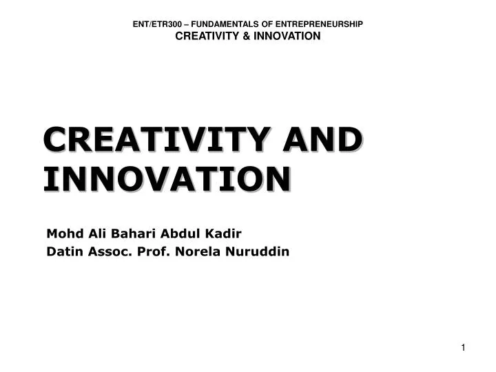 PPT - CREATIVITY AND INNOVATION PowerPoint Presentation, free download ...