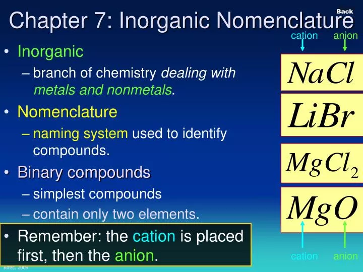 PPT - Chapter 7: Inorganic Nomenclature PowerPoint Presentation, free ...