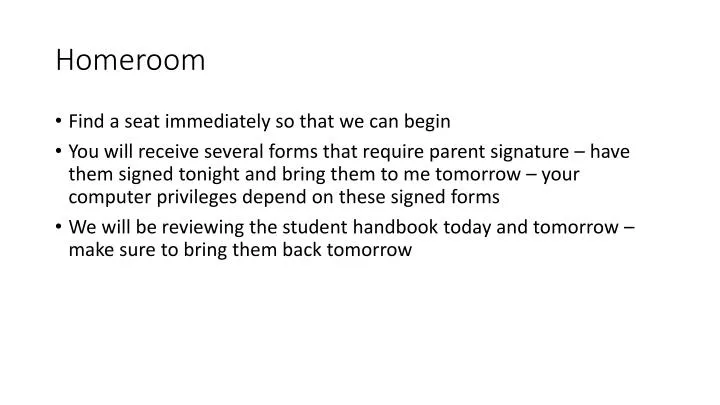 PPT - Homeroom PowerPoint Presentation, free download - ID:5530226